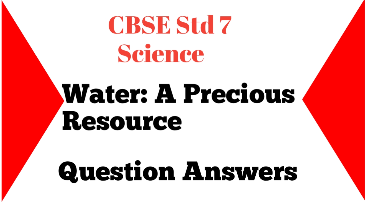 NCERT Solutions Std 7 Science Water A Precious Resource ...